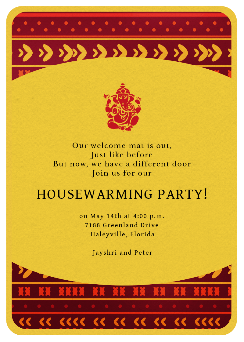 Housewarming Invitation Template In Tamil Shifting From An Old Address 