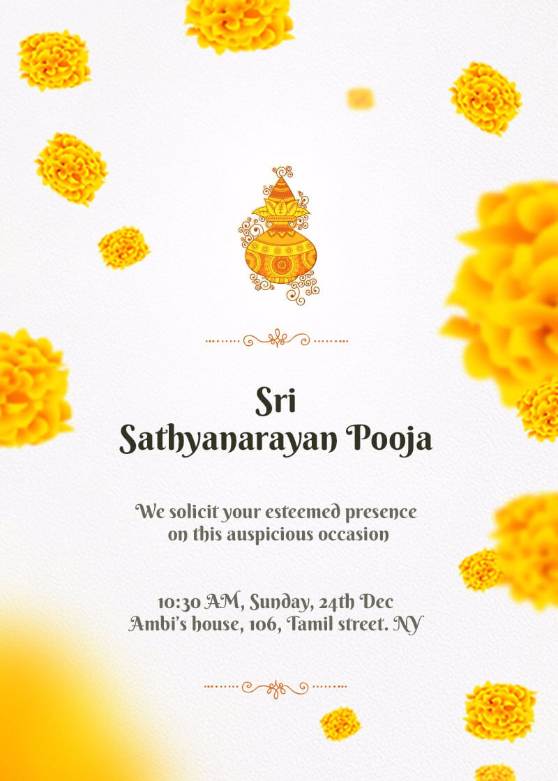 Satyanarayan Pooja Invitation H 12 Ubicaciondepersonas cdmx gob mx